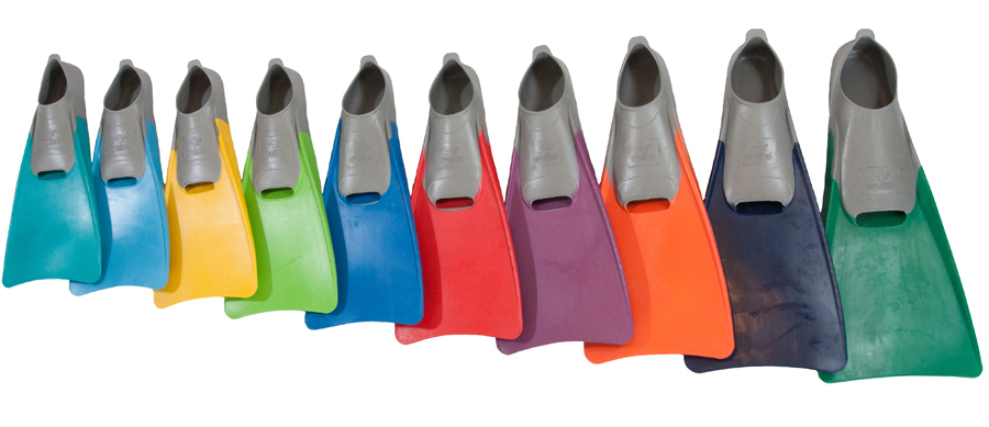 Long Blade Swim Fins Colour by Size - Eyeline